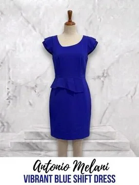 ANTONIO MELANI | Dresses | Antonio Melani Royal Blue Peplum Shift Midi ...